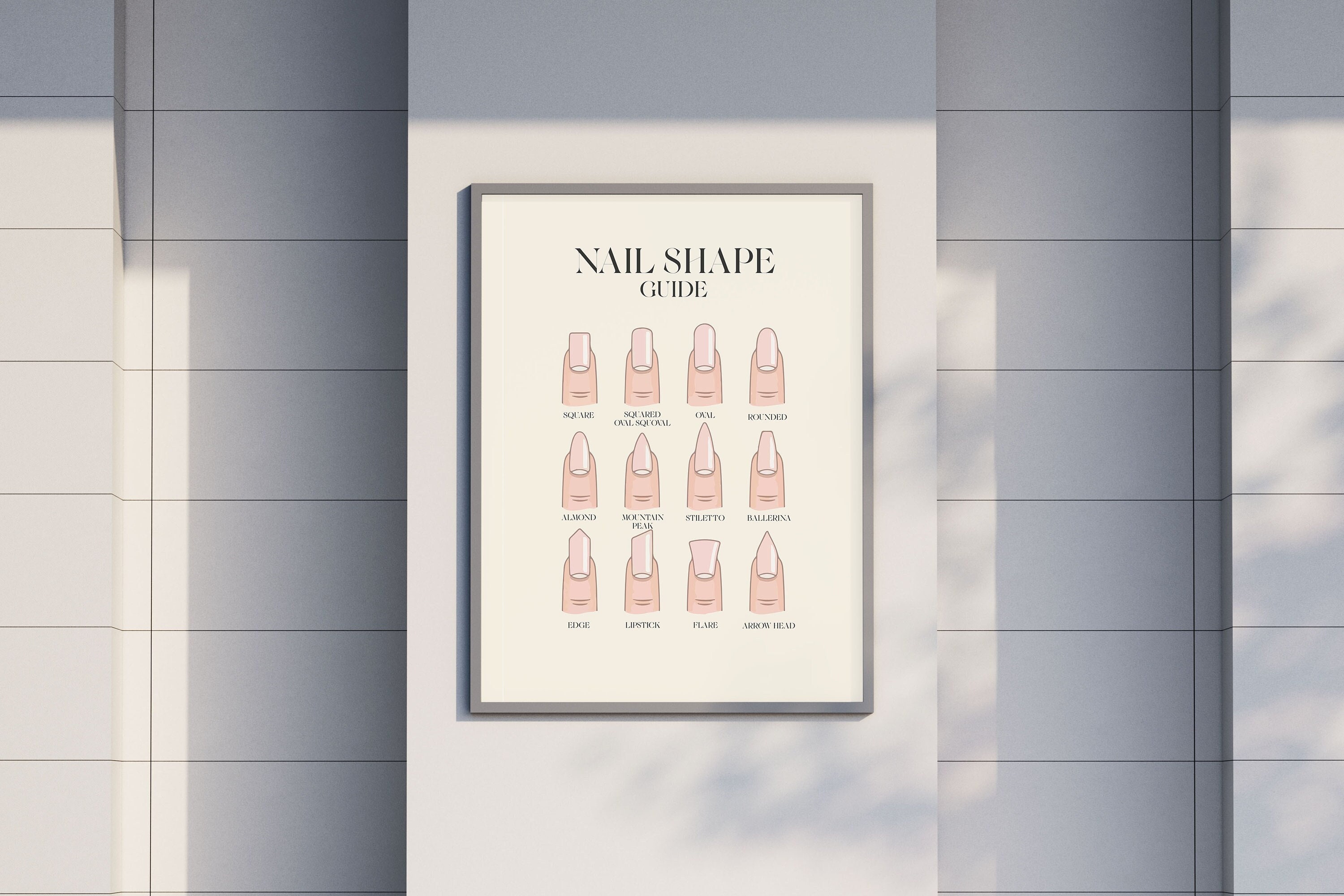 Nail Shape Guide Print / Nail Shapes / Beauty Center Print ...