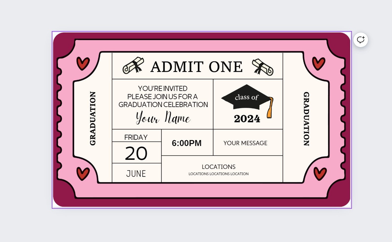 Graduation Invite Template/ Editable Graduation Invite/ Class of 2024 ...