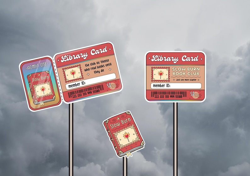 Slow Burn Book Club Library Card: PNG SVG Cut File (digital Download ...