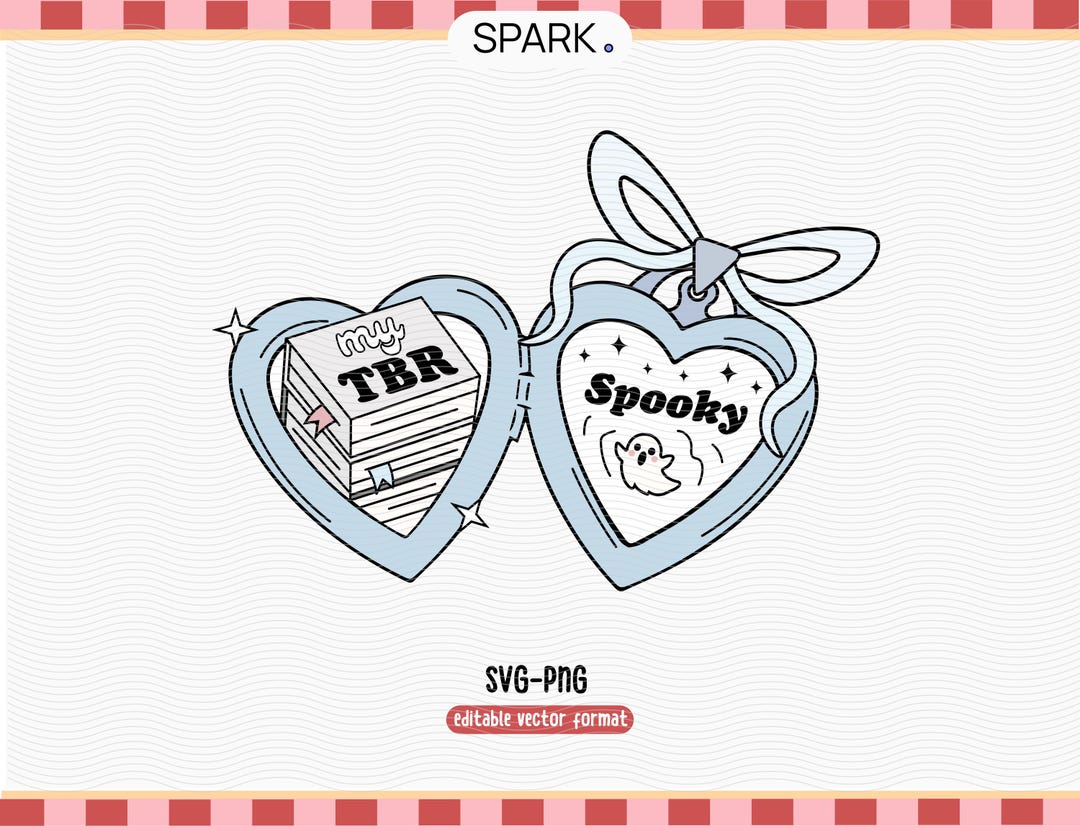 Spooky Heart Locket SVG PNG / Trendy Aesthetic Halloween Bookish ...