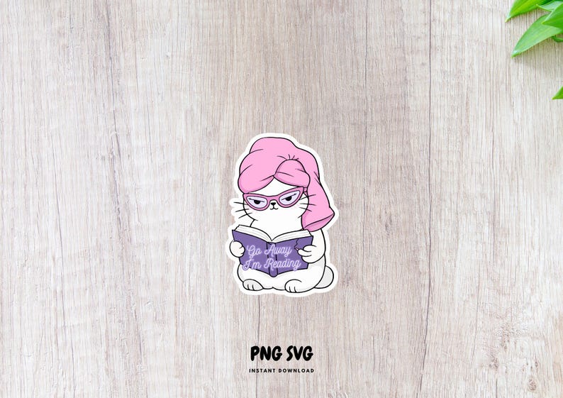 Cat Reading Book Sticker Magnet, Plot Twist Late Night Reader, Do Not ...