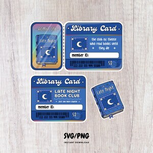 Late Night Library Card Svg Png / One More Chapter Book Club Png ...