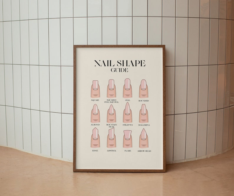 Nail Shape Guide Print / Nail Shapes / Beauty Center Print ...