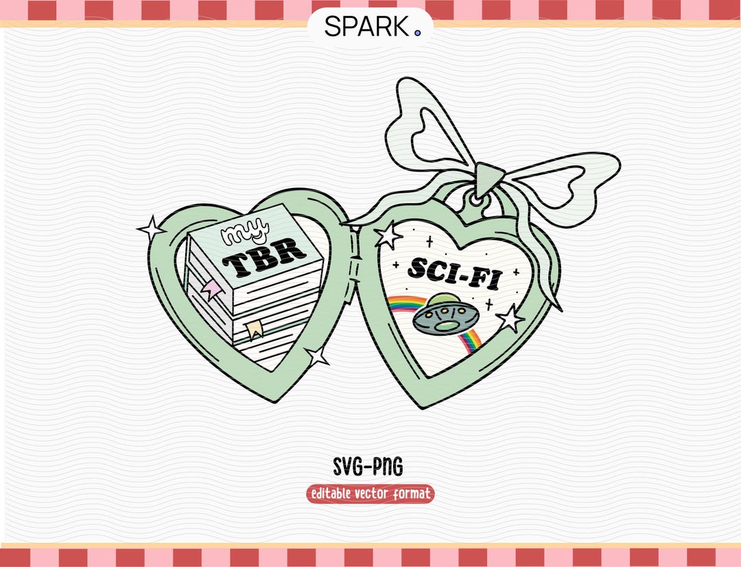 Science Fiction Heart Locket SVG PNG / Trendy Aesthetic Sci-fi Book ...