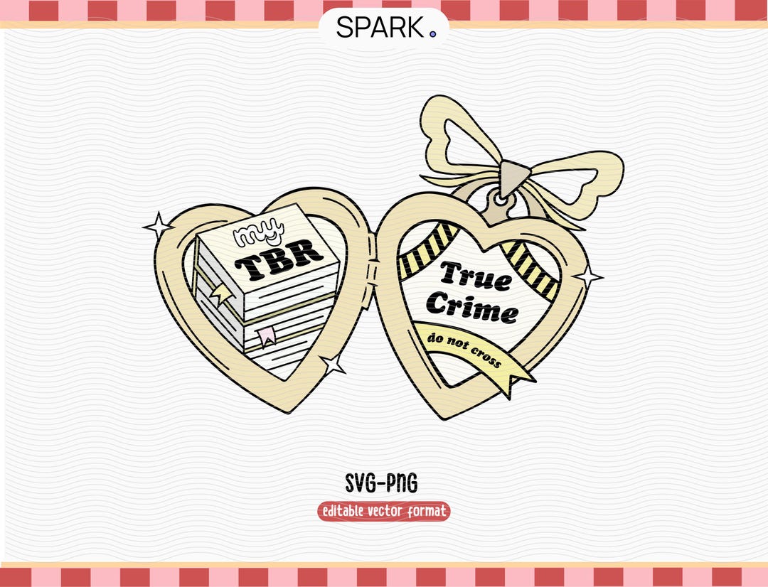 True Crime Bookish Locket PNG SVG / Cute Trendy Aesthetic True Crime ...