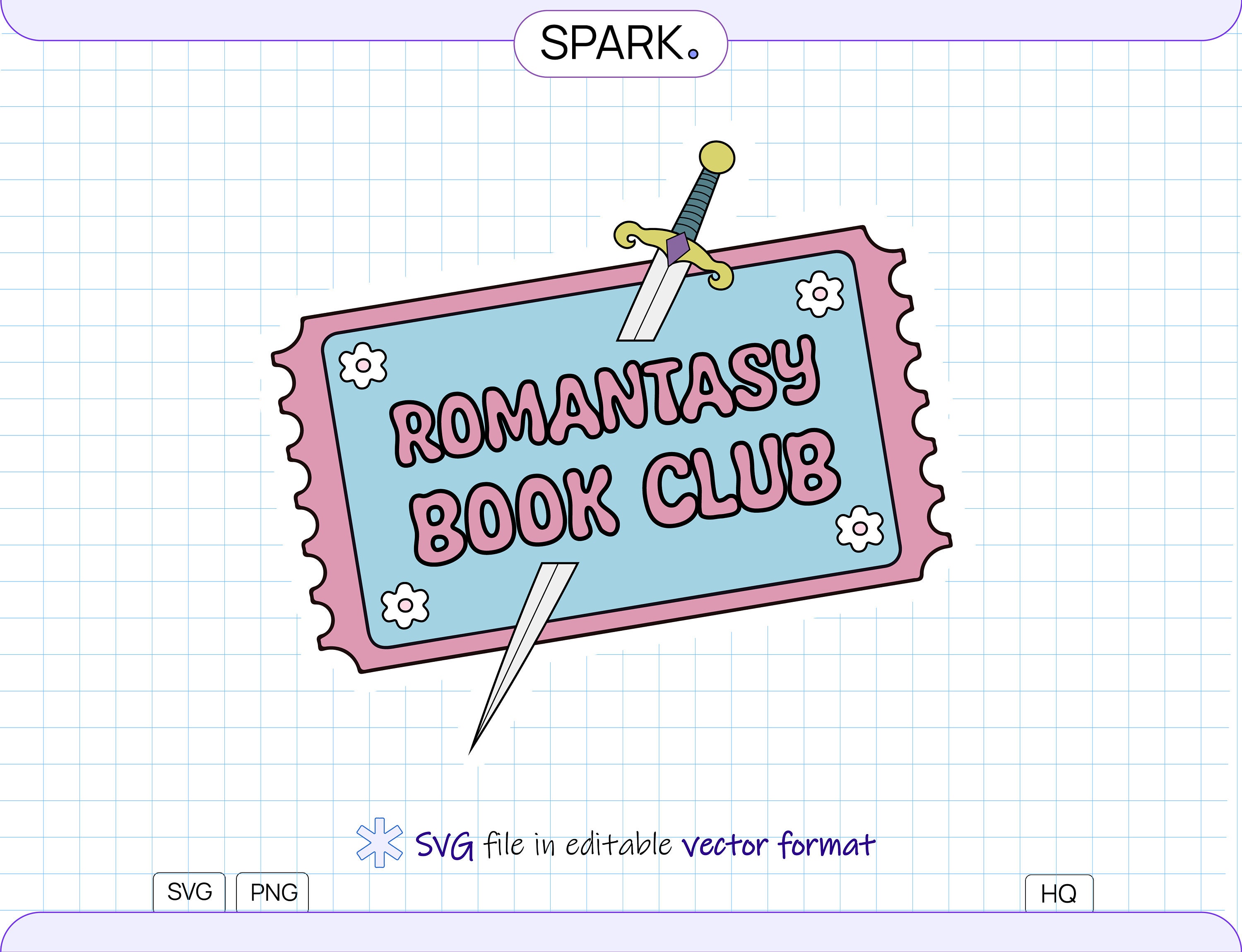 Romantasy Book Club Stamp SVG: Booktok Sticker (digital Download) - Etsy
