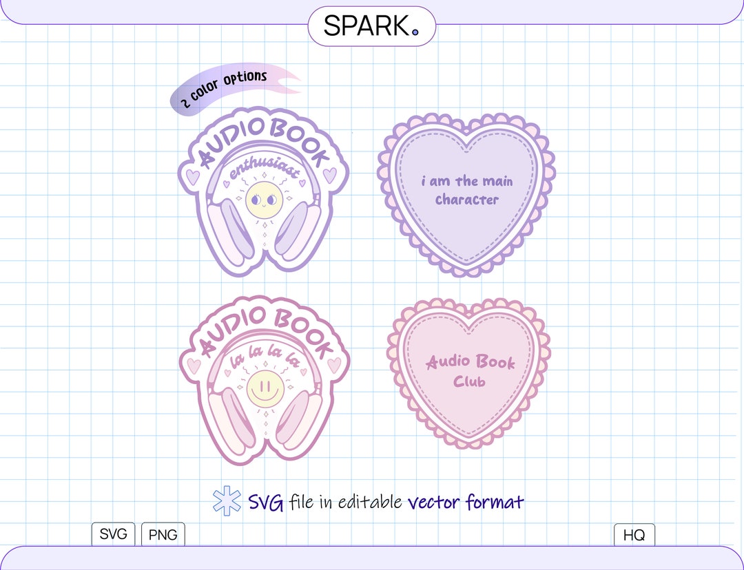 Audiobook Club Reader SVG Png/ Book-loving Girls Badge / I Am the Main ...