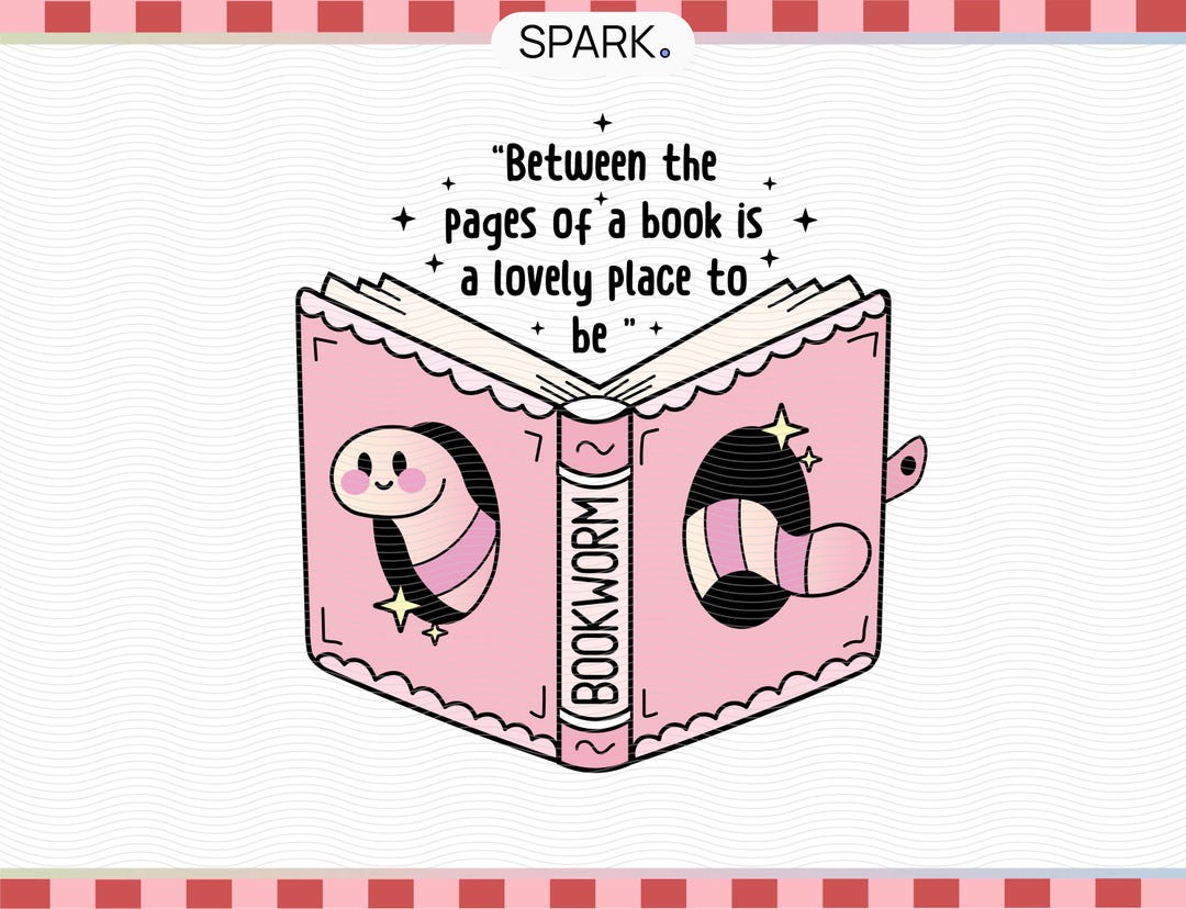 Bookworm Sticker for Kindles Svg Png / Professional Bookworm Sticker ...