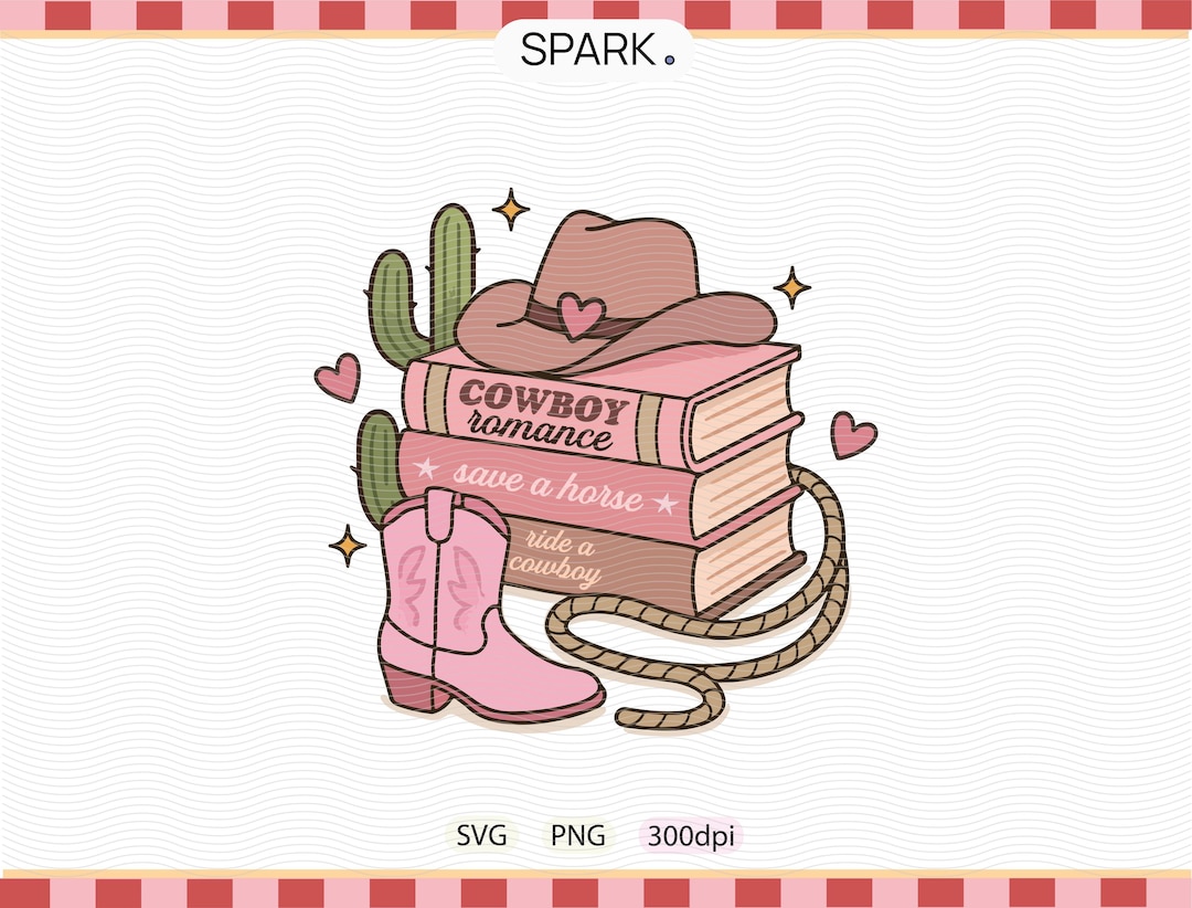 Cowboy Romance Book Trope PNG SVG: Aesthetic Romance Western Bookish ...