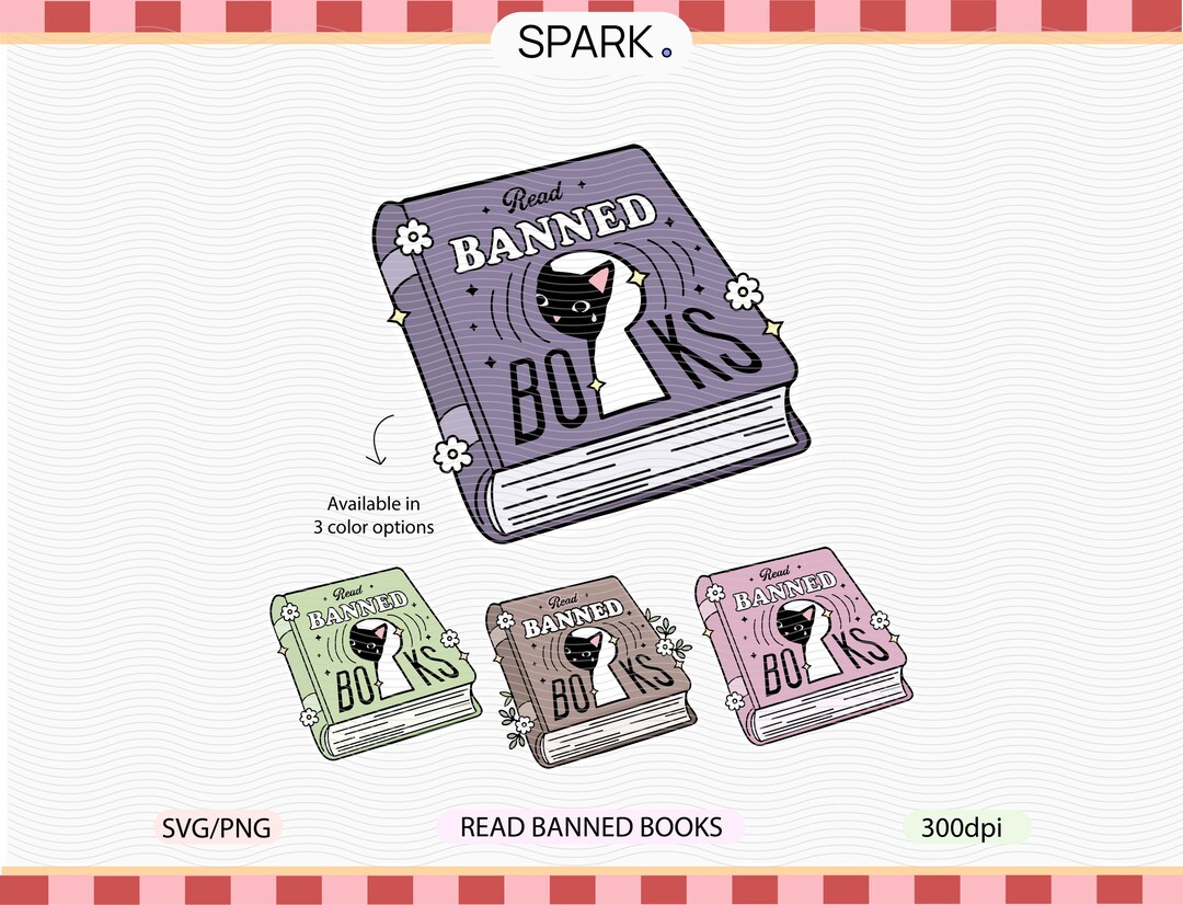 Read Banned Books SVG PNG: the Black Cat and the Forbidden Mystery Book ...