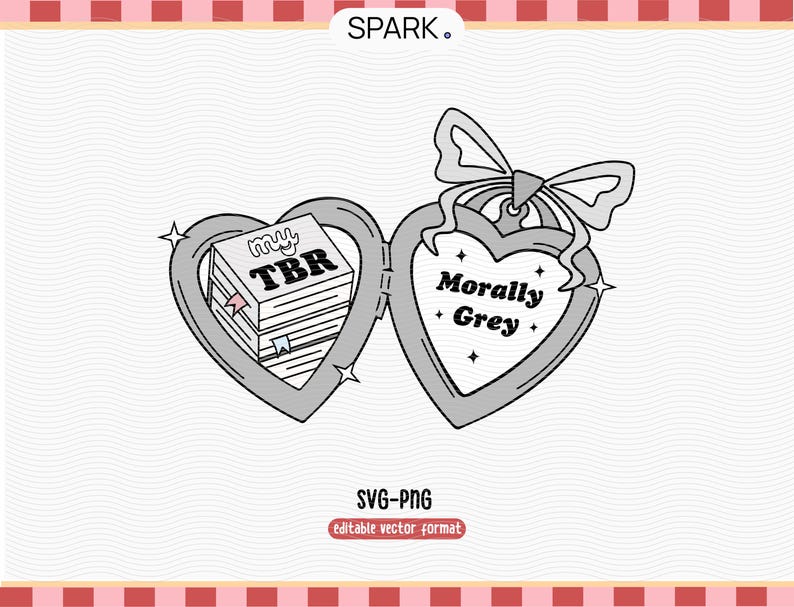 Morally Grey Locket SVG PNG / Trendy Aesthetic Book Locket Sublimation ...