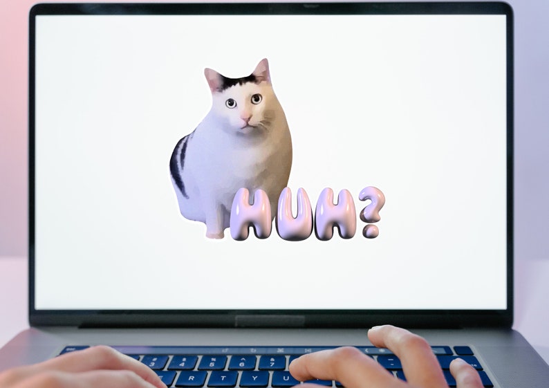Huh Cat Meme / Emotes Svg / Cat Huh Sticker/ Funny Cat Sticker/ Sticker ...
