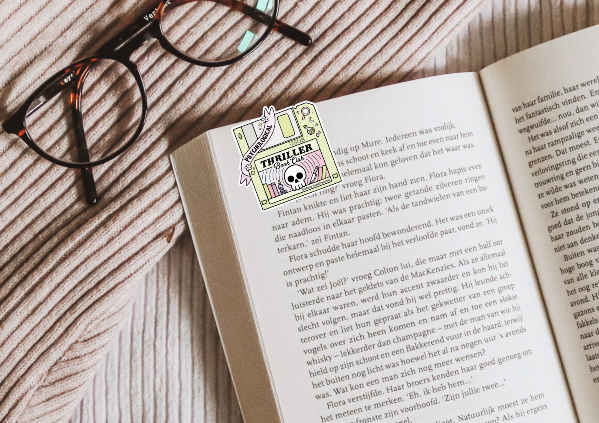 Thriller Book Club Sticker Clipart: Cute Bookish Memory Card (PNG SVG ...