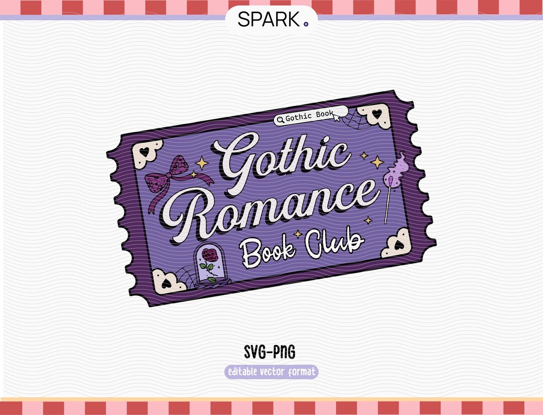 Gothic Romance Book Club Stamp Png Svg/ Dark Romance Sticker Png ...
