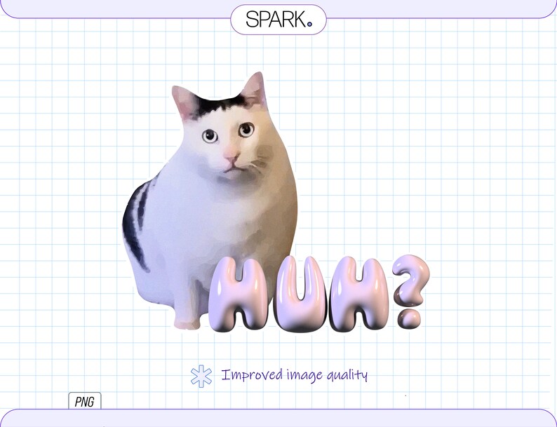Huh Cat Meme / Emotes Svg / Cat Huh Sticker/ Funny Cat Sticker/ Sticker ...