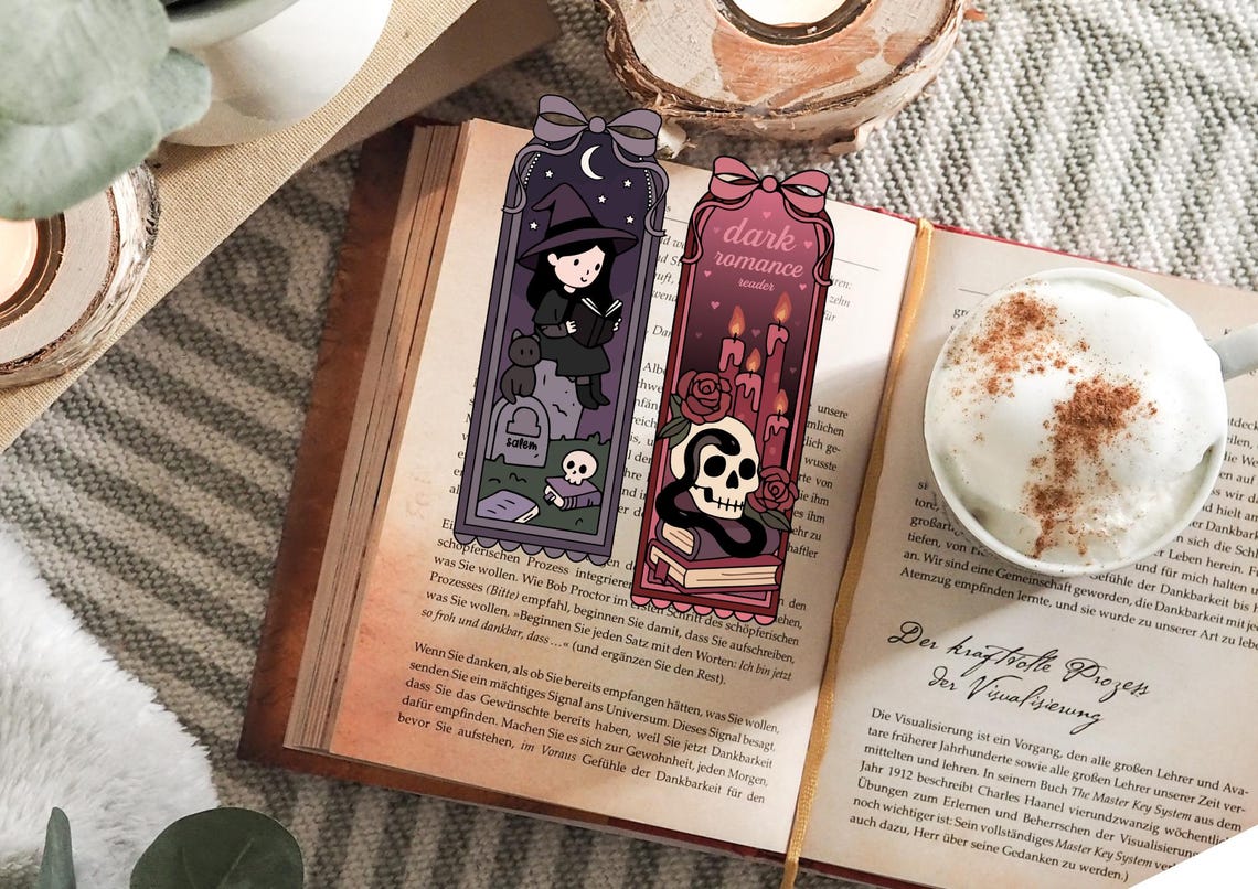 Dark Romance Witch Girl Bookmark PNG SVG : Villains Book Club / Cute ...