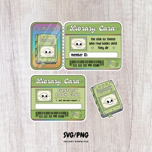 Fantasy Library Card SVG PNG: Bookish Librarian Ticket (digital ...