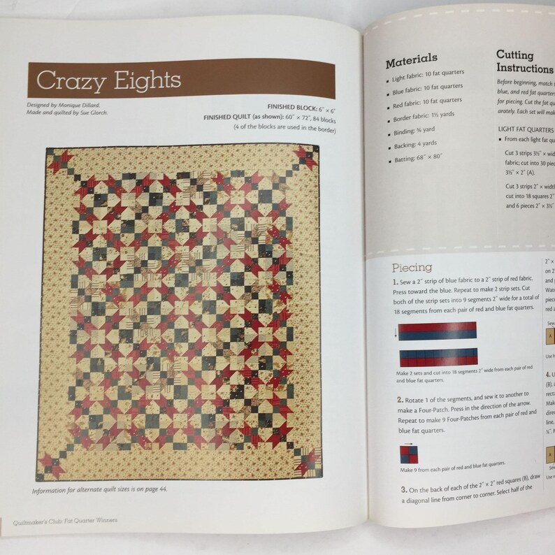 The Quiltmaker's Club Fat Quarter Winners Quilt Book Monique Dillard 11 ...