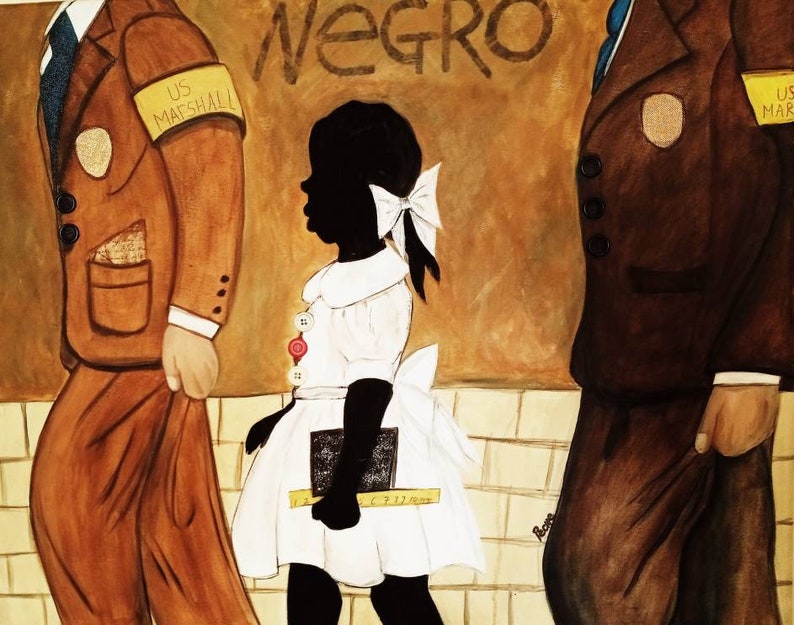 RUBY Goes to School by Artist Peche B. Civil Rights Art. - Etsy