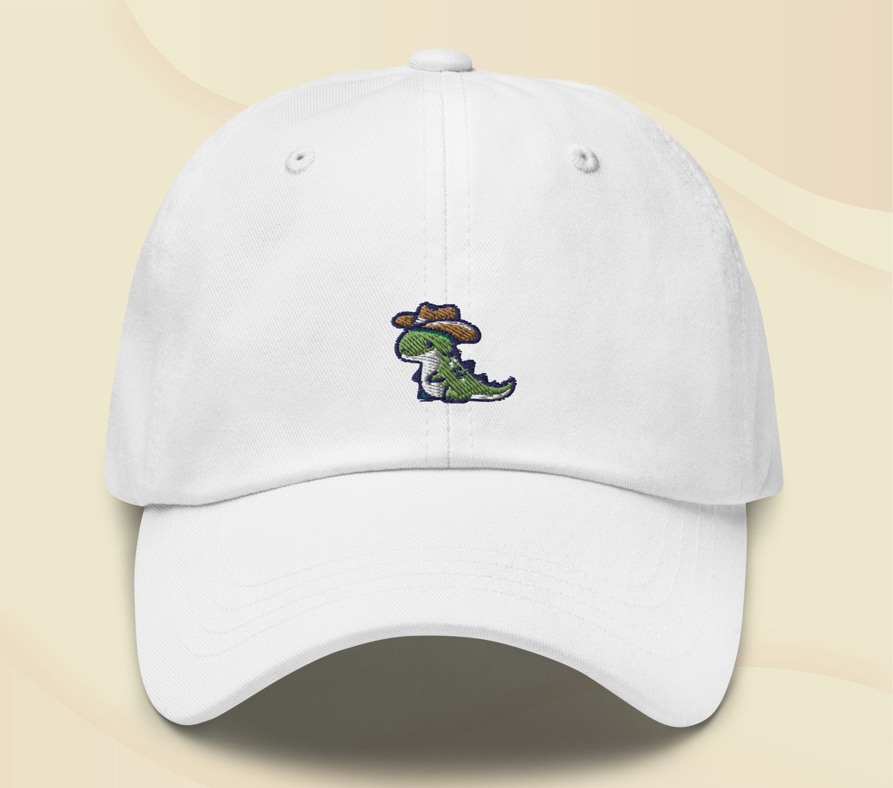 Dinosaur Embroidered Hat - T-rex Cowboy Design - Cool Dinosaur Gift ...