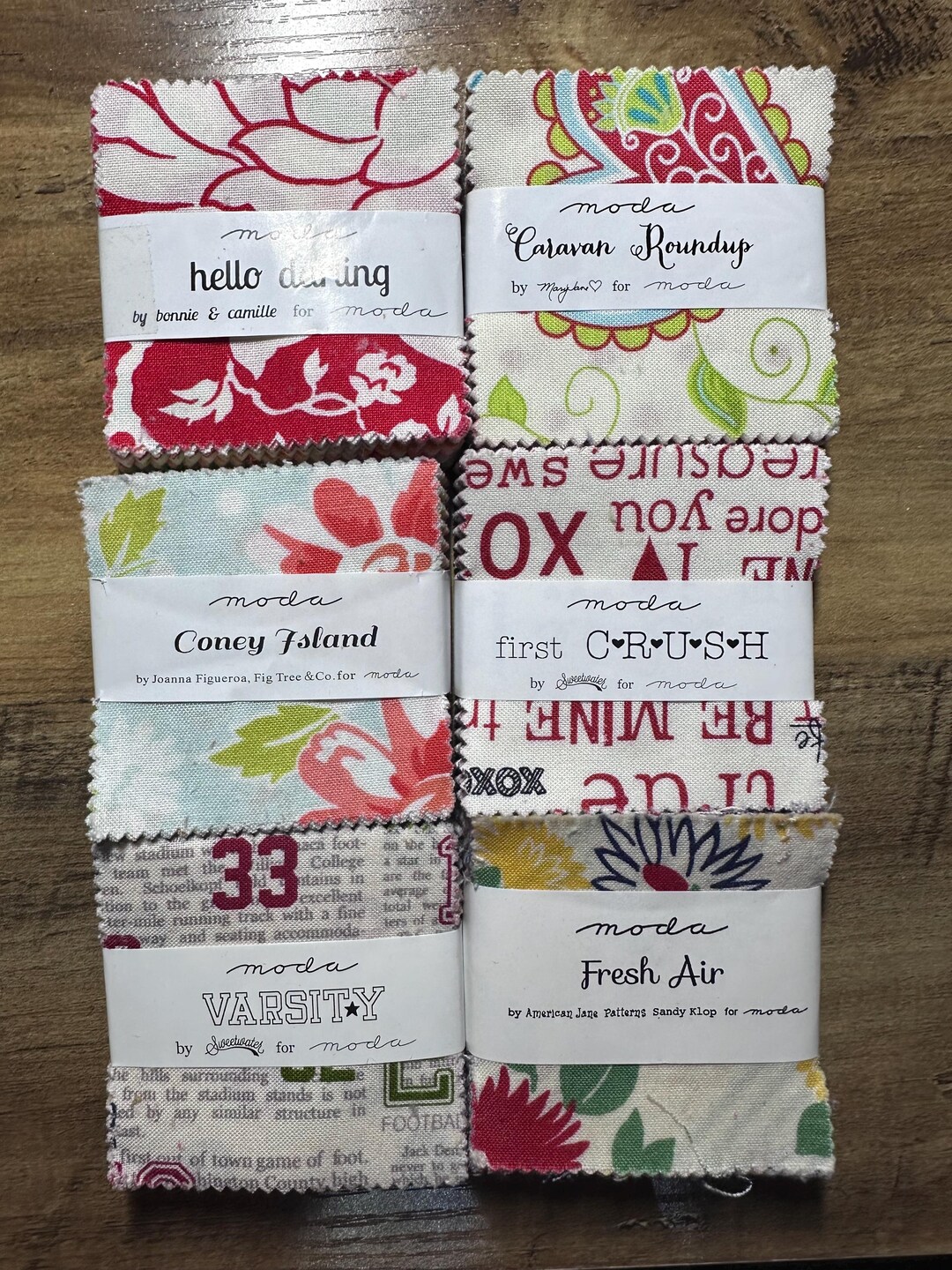 6 Moda Mini Charms 2 1/2 Precut Fabric Squares Bonnie & Camille Mary ...