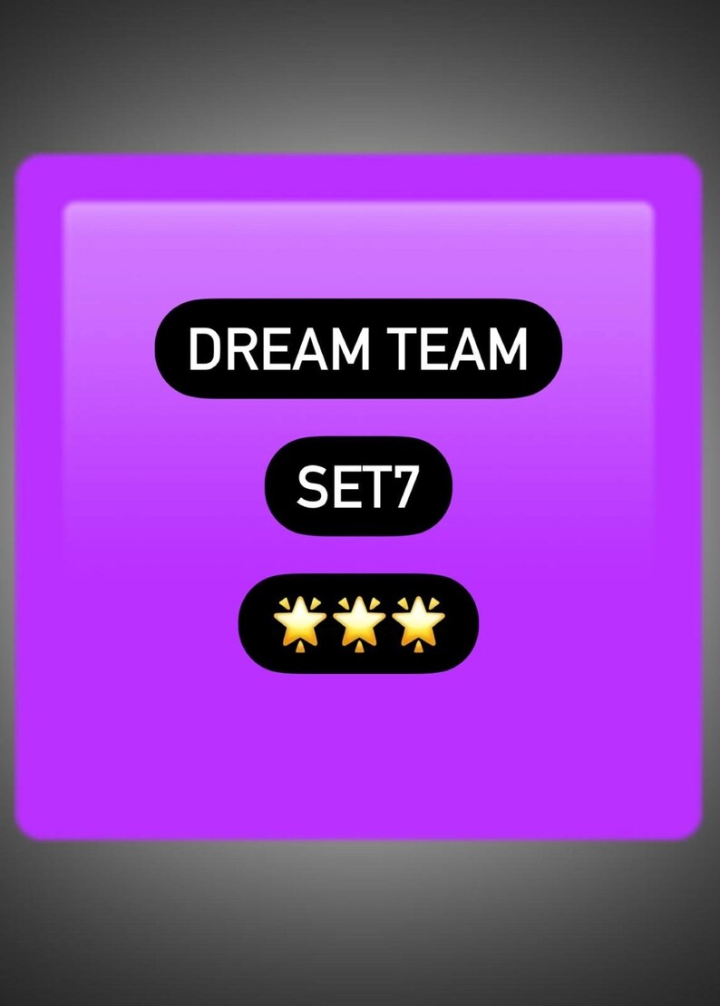 Dream Team 3 Star Sticker Set 7 - Etsy