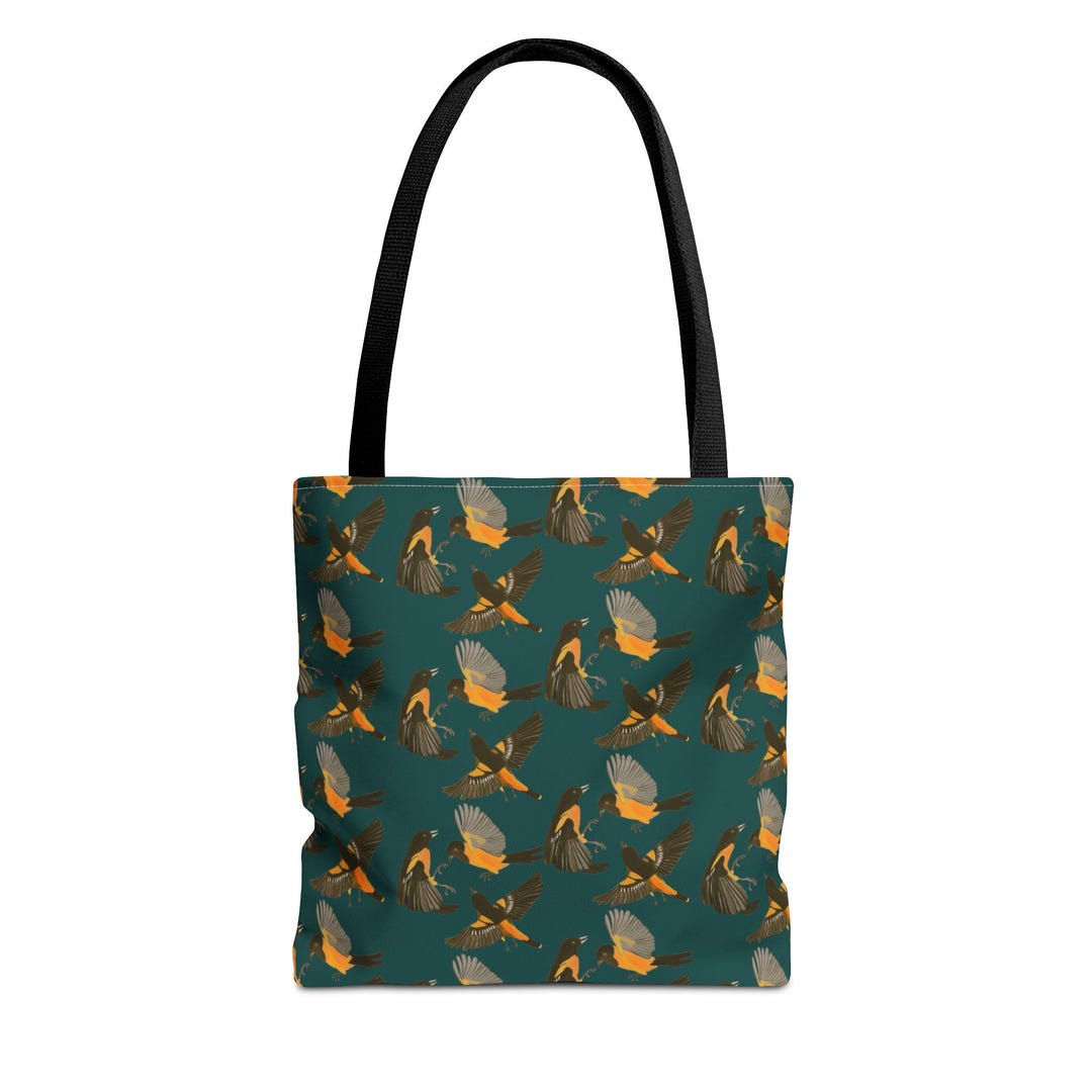Orioles in Flight Tote Bag | Emerald Green Illustration - Etsy