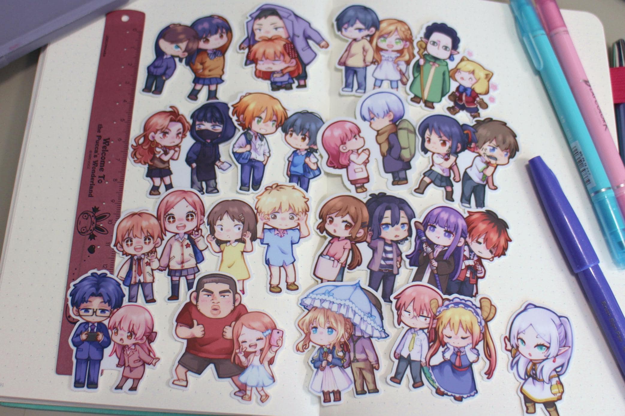 Frieren Fern and Stark || Cute Chibi Anime Couple Stickers Waterproof ...