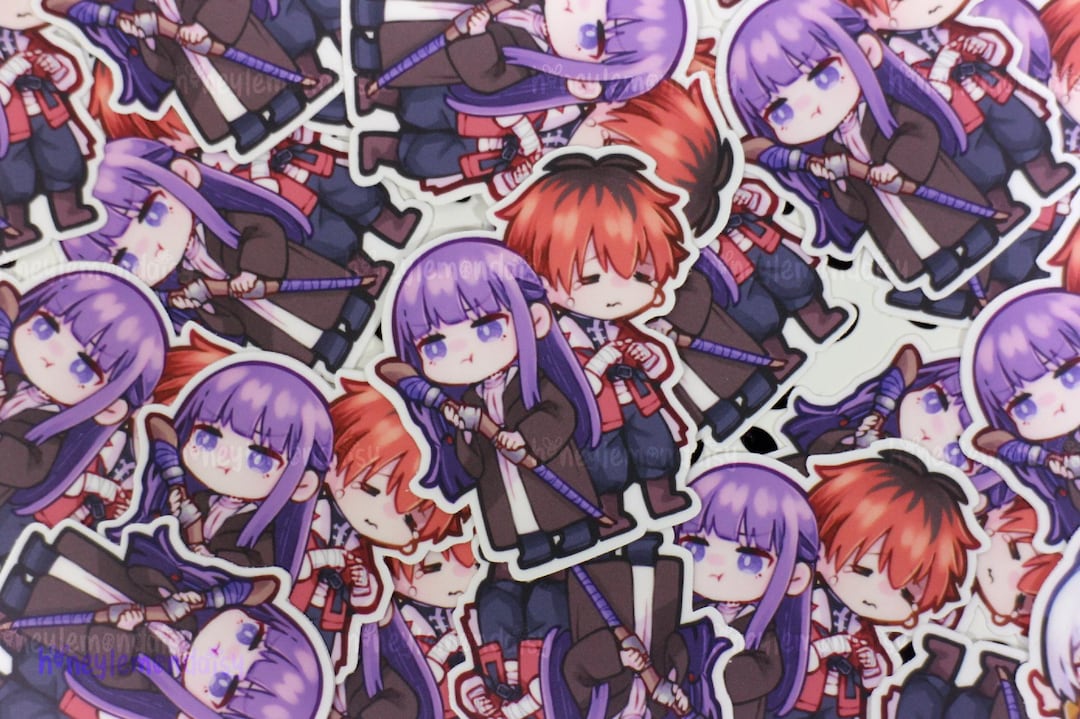 Frieren Fern and Stark || Cute Chibi Anime Couple Stickers Waterproof ...