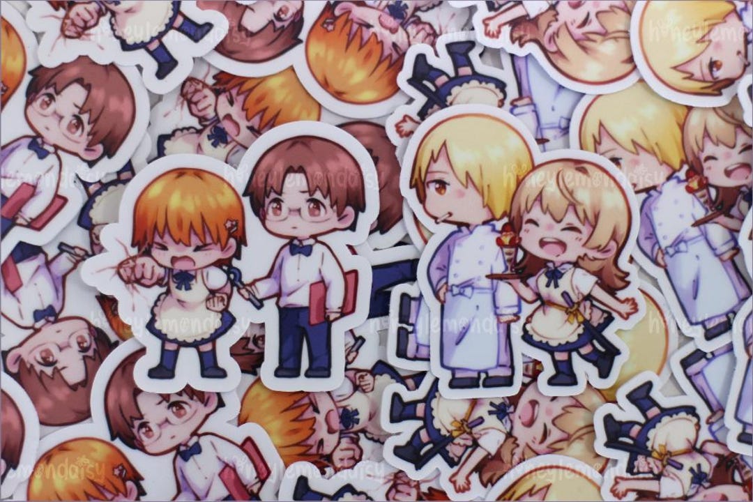 Wagnaria!! || Cute Chibi Anime Couple Sticker of Mahiru Inami X Souta ...