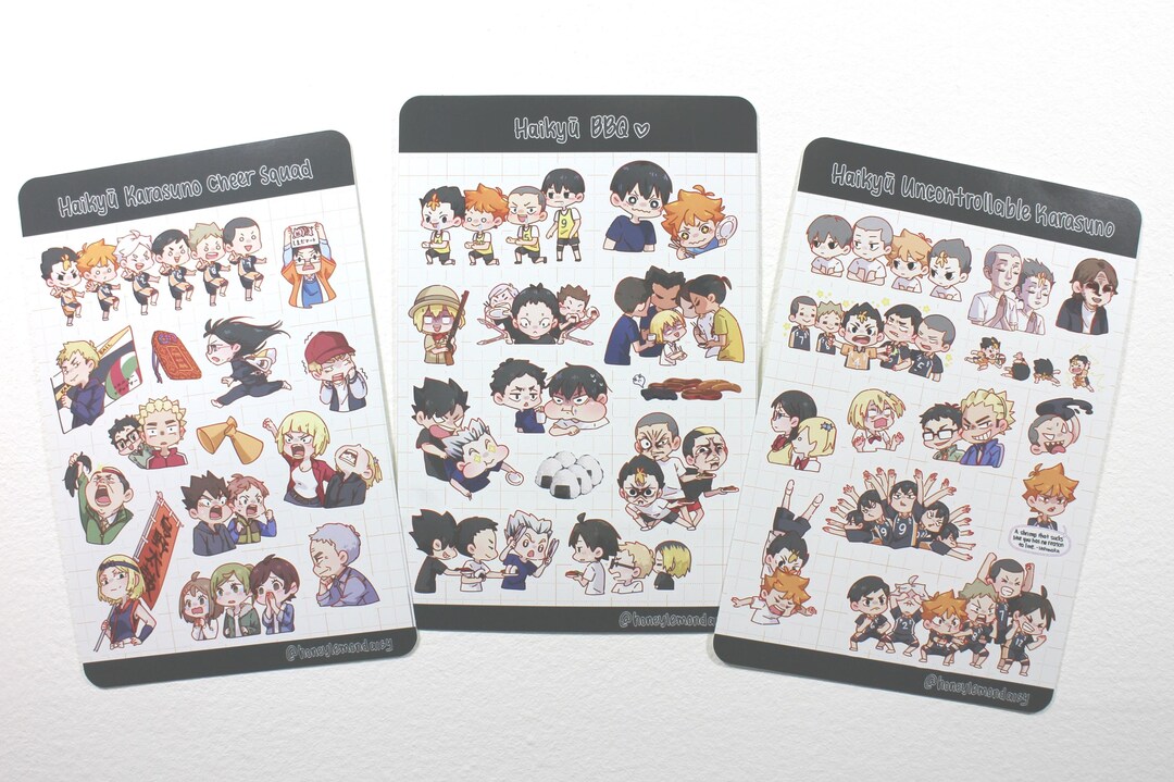 Haikyuu Sticker Sheets || 4" X 6" A6 Cute Chibi Anime Sticker Sheets - Etsy