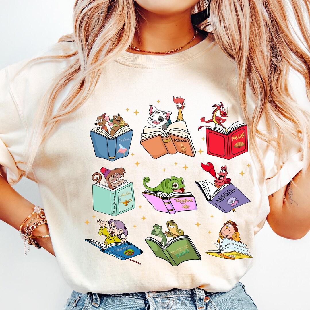 Disney Princess Sidekicks Book Club Shirt, Book Lover Gift, Dwarfs ...