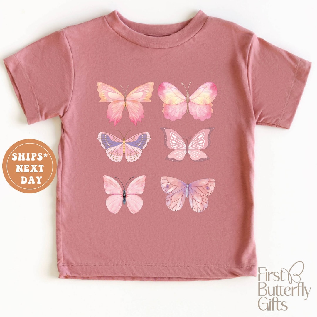 Pink Butterflies Toddler Shirt, Boho Moth Toddler Shirt, Butterfly ...