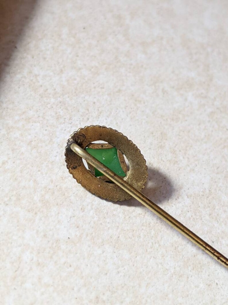 Antique Jade or Jade Color Glass Stick Pin Diamond Shape Stone - Etsy