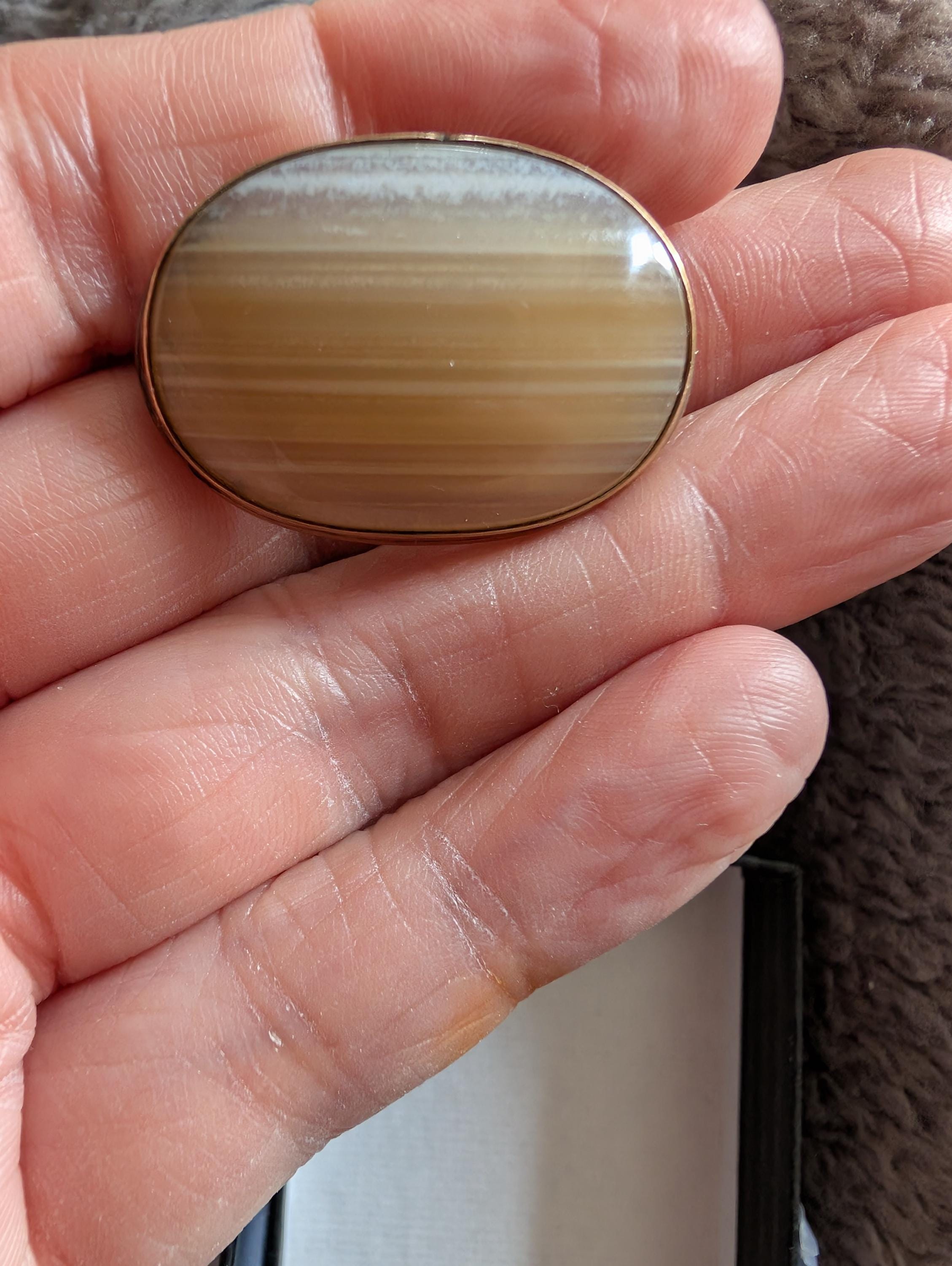 Antique Scottish Agate Brooch Rolled Gold Filled Setting Unmarked ...