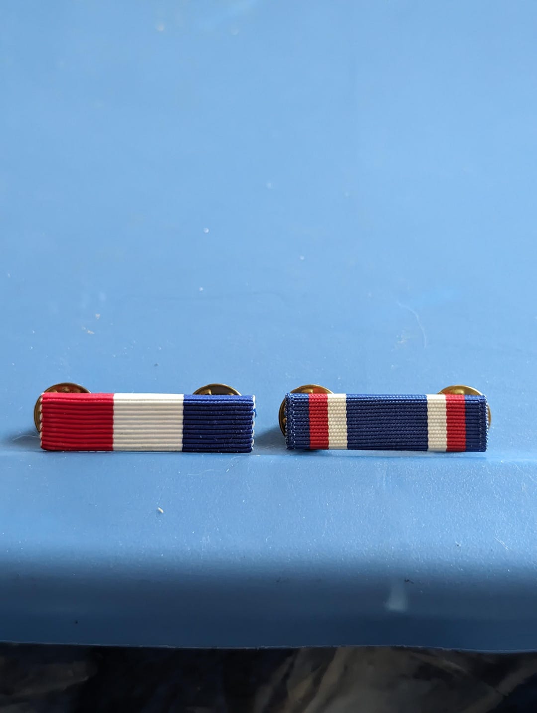 2pc Vintage Military Bar Pins Ribbon Red White and Blue Stripes - Etsy