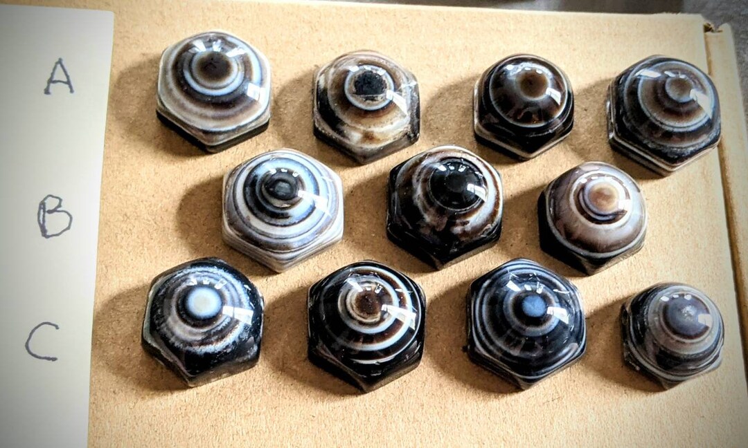 1pc Evil Eye Agate Natural Bullseye Banded Agate Old Stock Eye Shape ...