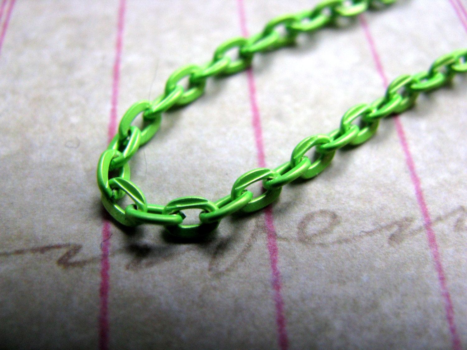 By the Yard Neon Green Chain Neck Chain Necklace Chains Day Glow Bright ...