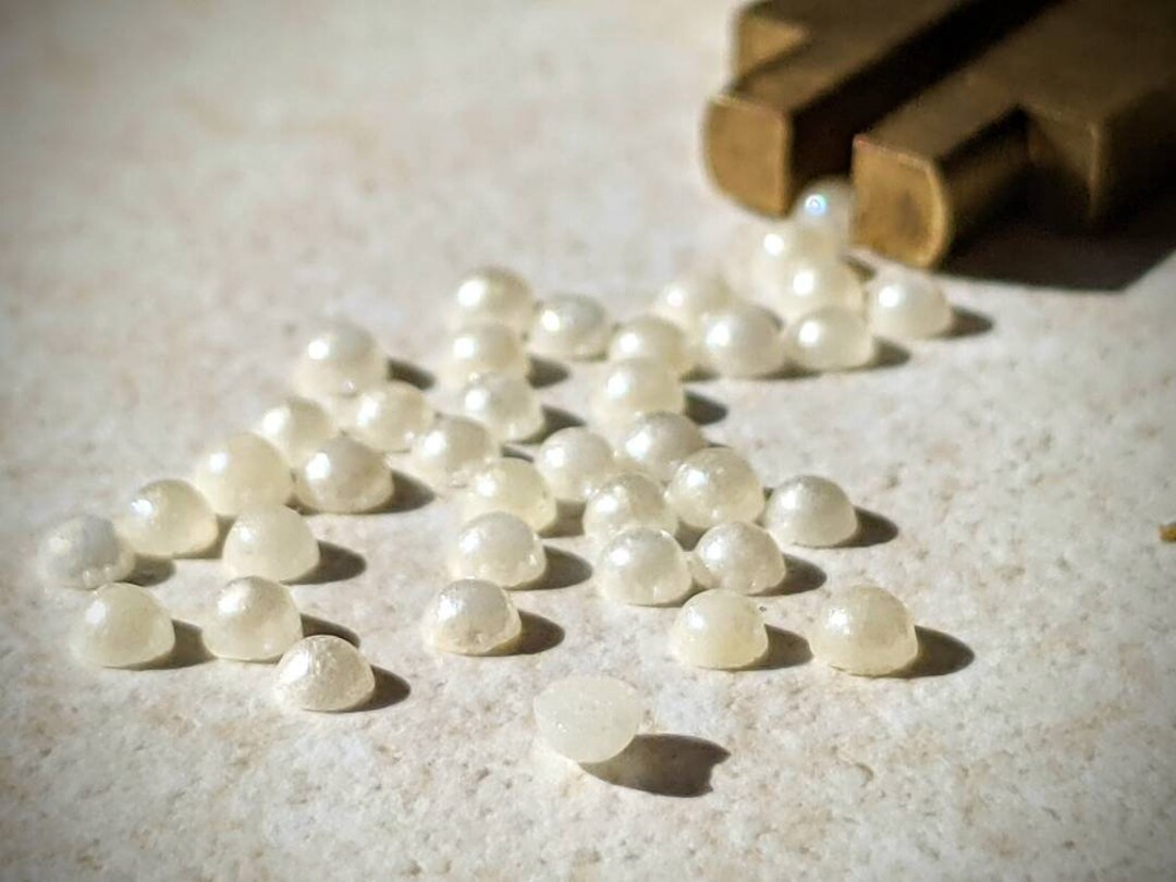 1pcantique 2mm Genuine Pearls White Real Half Seed Natural River Pearls ...