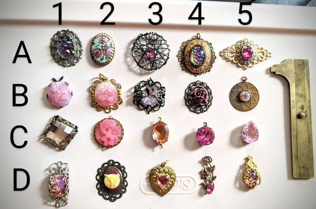 1pc Pink Findings Connectors Pendants Parts Etc for Jewelry Making Made ...