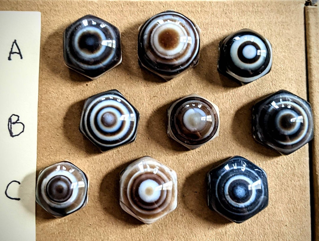 1pc Evil Eye Agate Natural Bullseye Banded Agate Old Stock Eye Shape ...