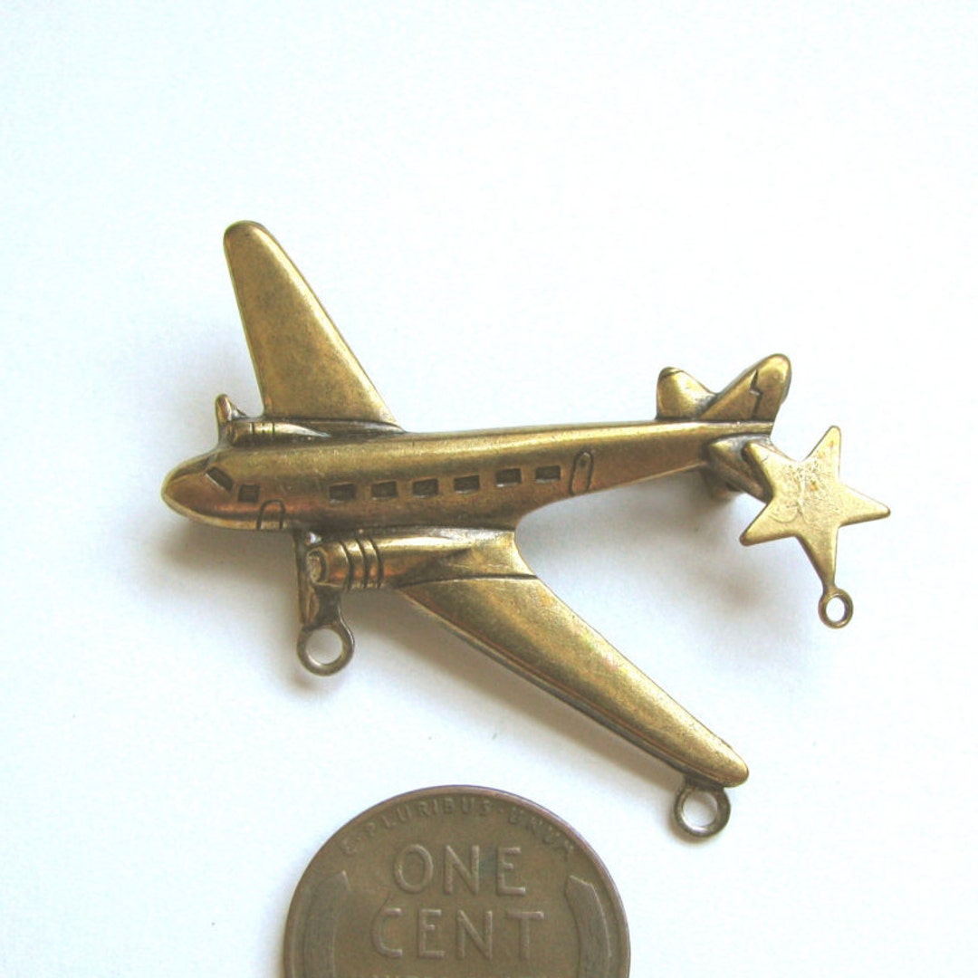 Vintage Airplane Brooch Pin Pins Button Tac Tack Hat Lapel Plane ...