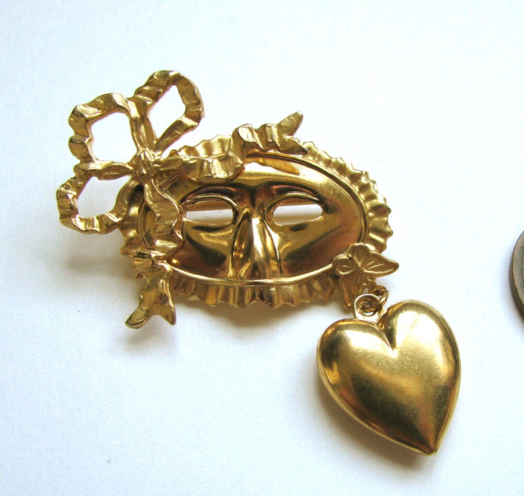 Vintage Masque Brooch Pin Pins Button Tac Tack Hat Lapel Mascarade Mask ...