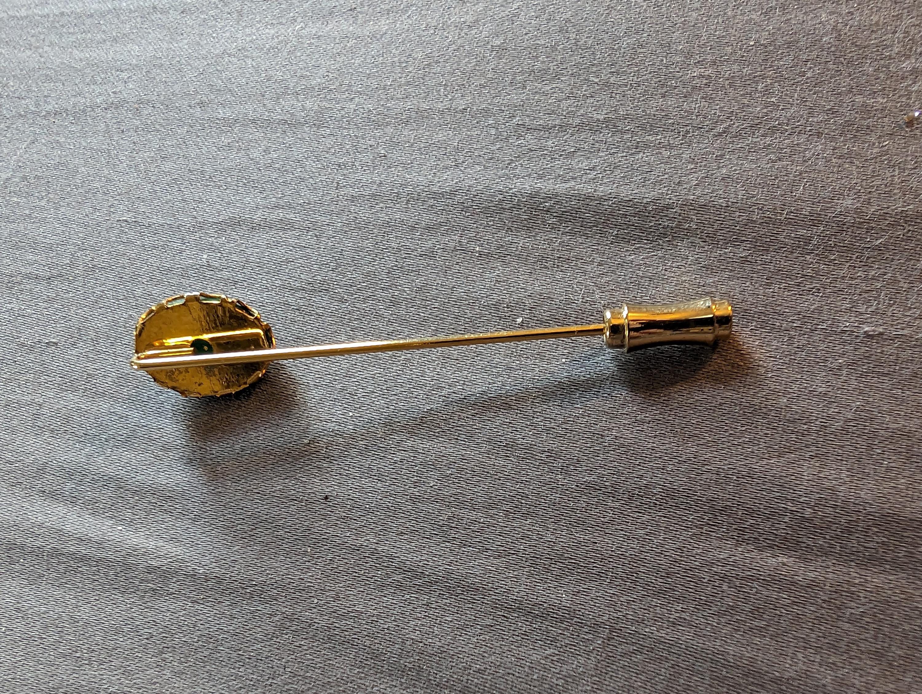 1 Vintage Stick Pin Green Glass Stone Hat Pin Stopper - Etsy