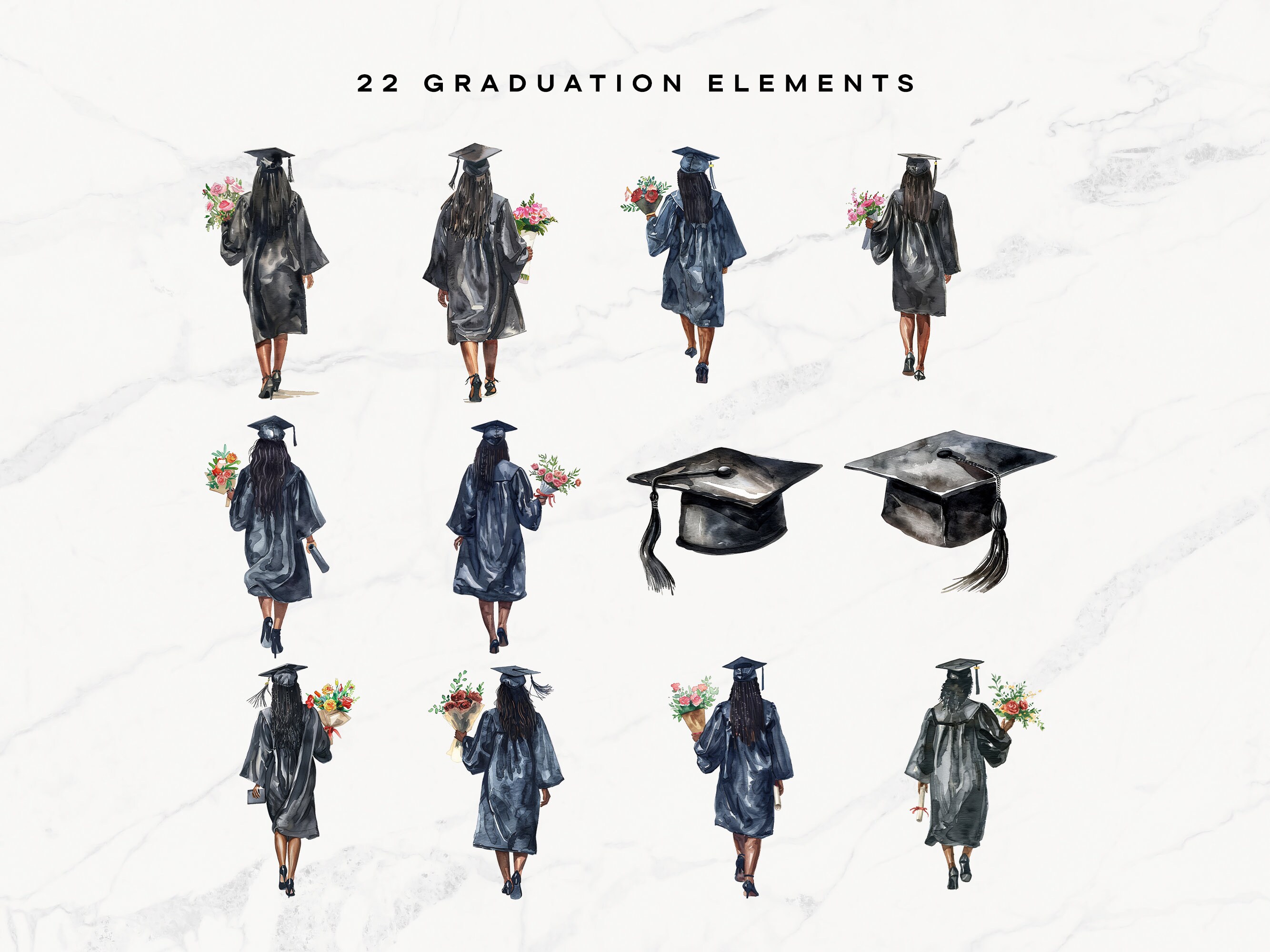 Graduation Clipart Black Women PNG Graduation Girl PNG Clipart for ...