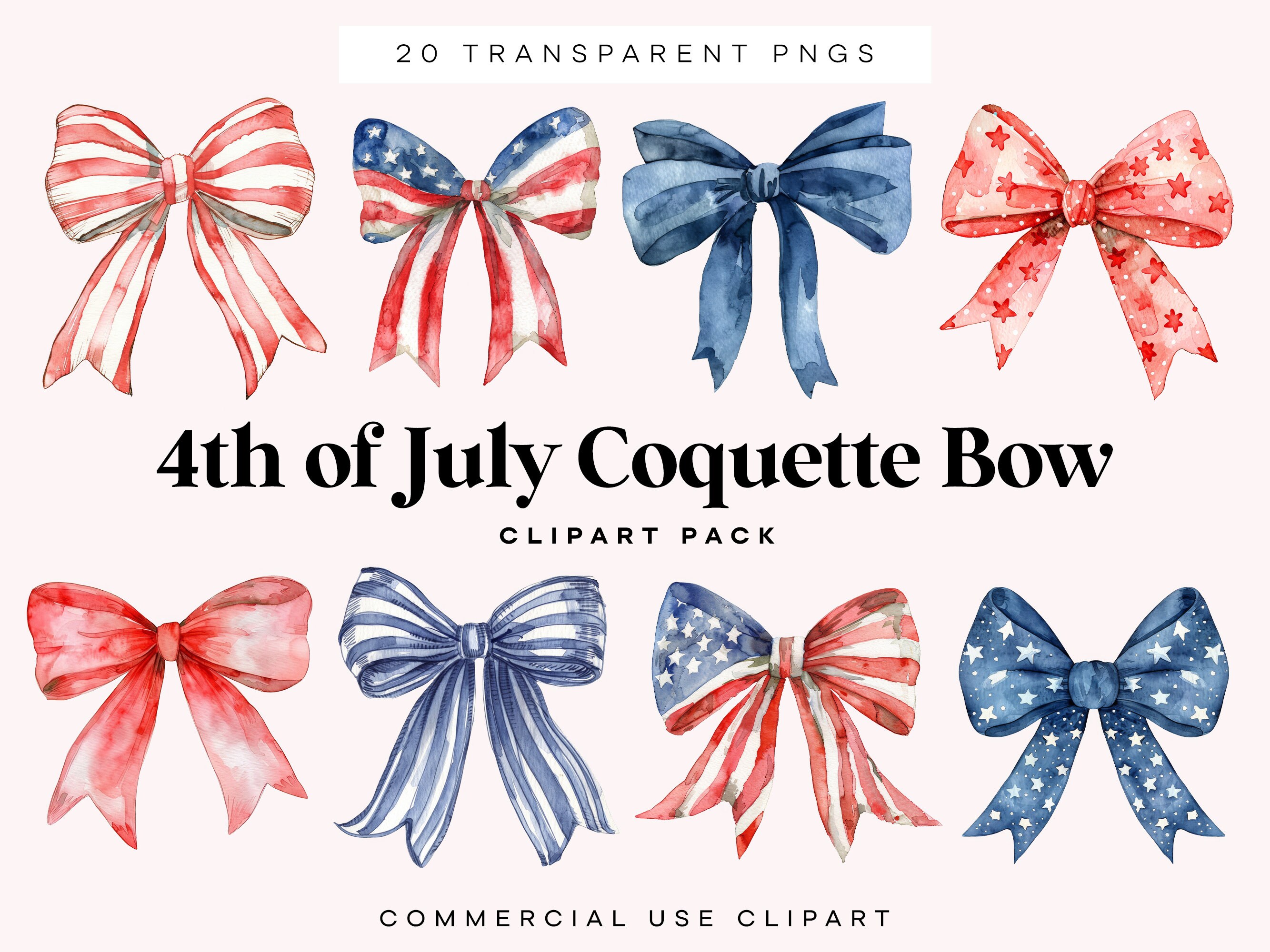 4th of July Coquette Bow Clipart Coquette American Flag Png Pink Bow ...