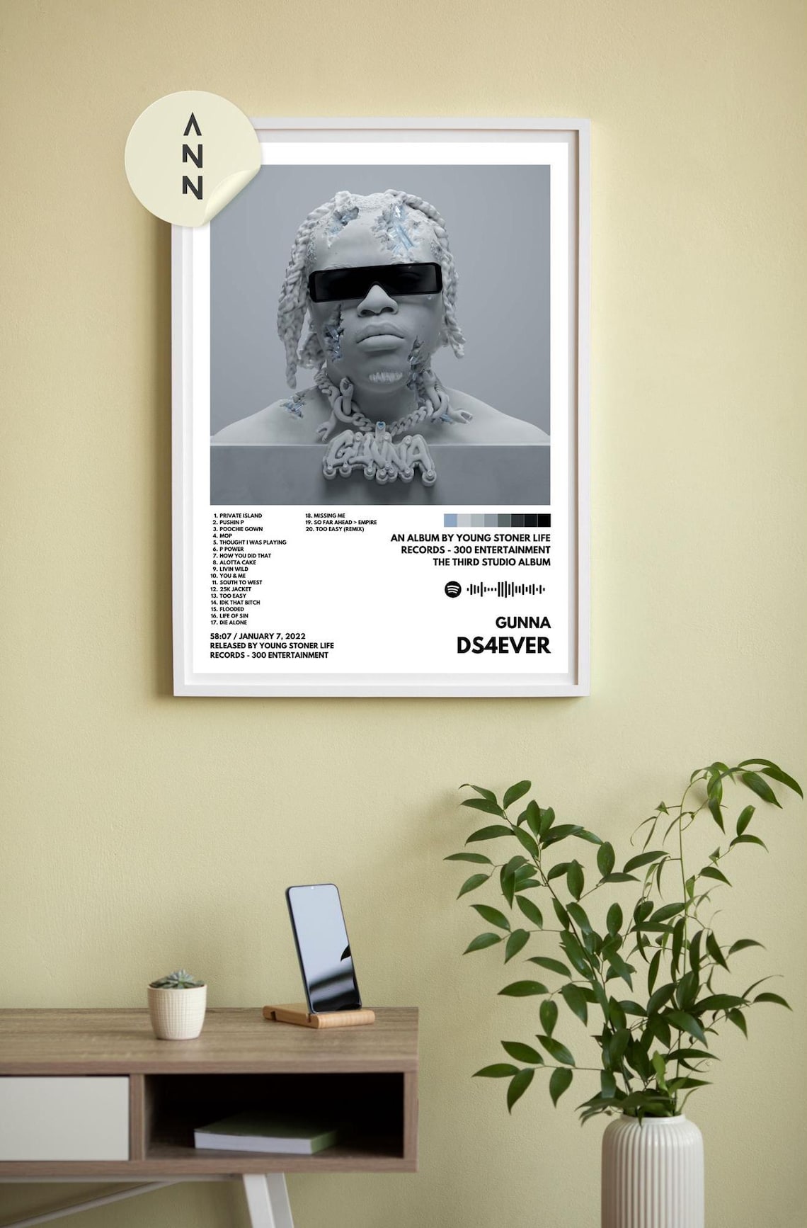Gunna - DS4EVER Album Poster / Album Cover Poster / Wall Decor / Poster ...