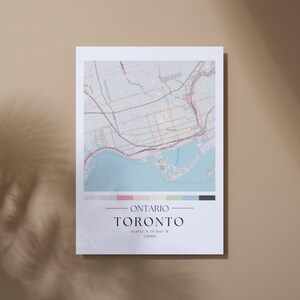 Toronto City Map Art, City Names Toronto Print, Toronto Ontario Map ...