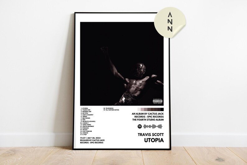 Travis Scott Utopia Album Poster / Album Cover Poster / Wall Decor ...