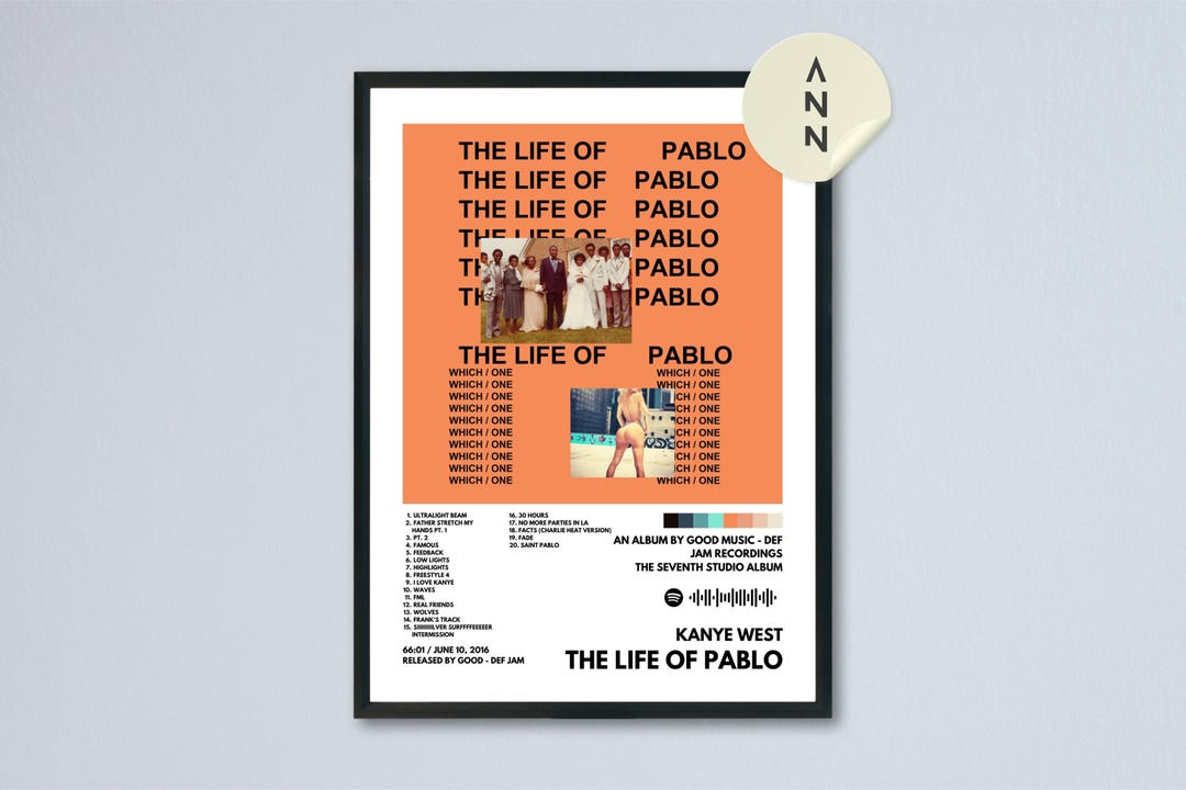 Kanye West - the Life of Pablo Album Poster / Album Cover Poster / Wall ...